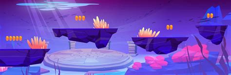 水中ジャンププラットフォームのゲームuiレベル 無料のベクター