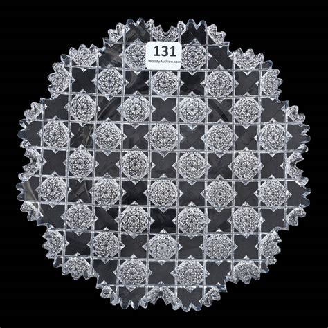 Plate Cut Glass Signed Sinclaire Assyrian Pattern Auction