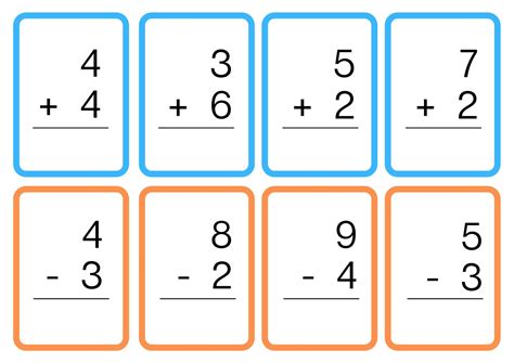 Printable Basic Addition And Subtraction Flash Cards At Eva Timmins Blog