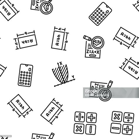 Math Education School Science Vector Seamless Pattern Stock