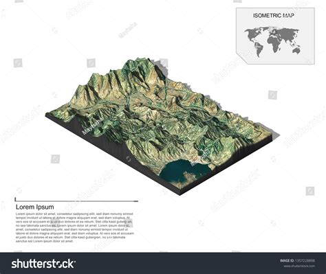 Isometric Terrain D Map Infographic Stock Illustration Shutterstock