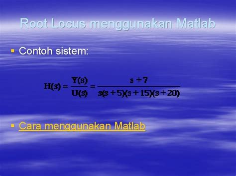 Bab Vi Metode Root Locus Pengertian Root Locus
