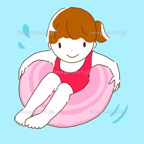 浮き輪で遊んでいる女性のイラスト 163008474 イメージマート