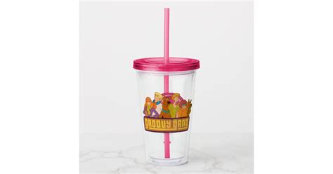 Scooby Doo Groovy Gang Retro Cartoon Graphic Acrylic Tumbler Zazzle