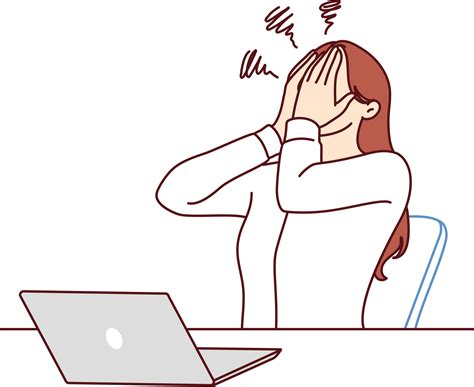 Business Woman Using Laptop Experiencing Stress After Sending Email To Wrong Recipient 24483831 Png