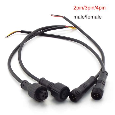 ปลั๊กสายเคเบิล 2 3 4 Pin Ip65 แจ็คตัวผู้ และตัวเมีย 20 ซม หัวขนาดเล็ก
