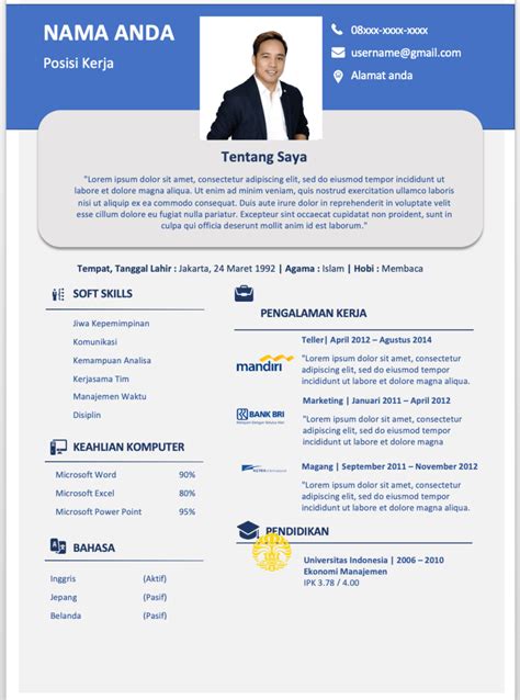 Cv Bahasa Indonesia Yang Menarik Contoh Surat Resmi
