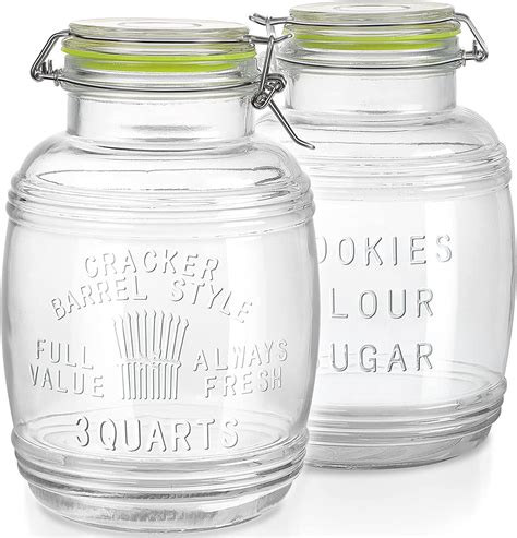 98 Oz Glass Jars With Lids Glass Storage Jars 3 Quarts Barrel Jars
