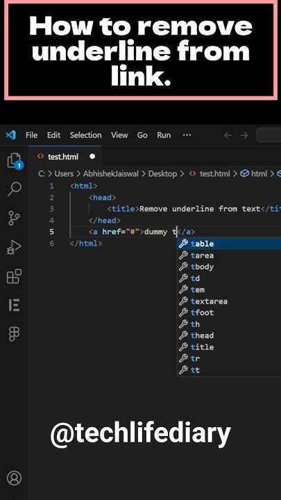 Learn How To Remove The Underline From The Link Programming Coding
