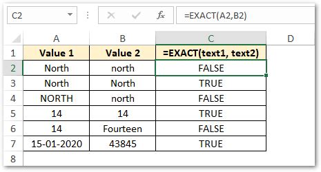 EXACT Function In Excel Match Two Values Excel Unlocked