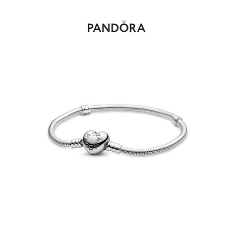 พร้อมส่ง Pandora Silver Bracelet กำไลข้อมือหัวใจ ของเเท้100 Shopee