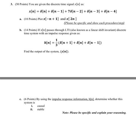 Solved Points You Are Given The Discrete Time Signal Chegg