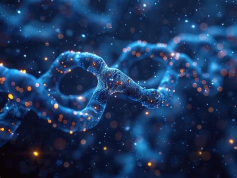 Premium Photo Abstract Dna Structure With Glowing Particles