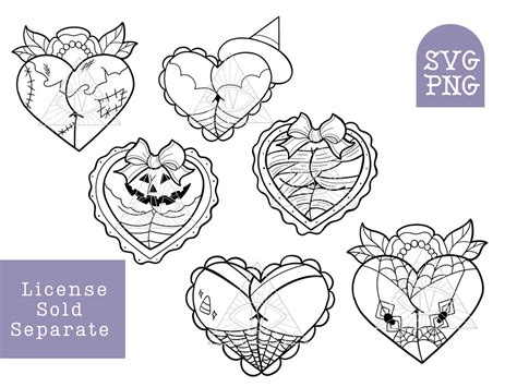 Halloween Booty Heart Svg Png Bundle Digital Designs Clipart Etsy