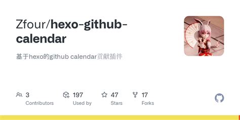 Github Zfourhexo Github Calendar 基于hexo的github Calendar贡献插件