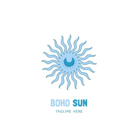 Free Vector Hand Drawn Boho Sun Logo Design