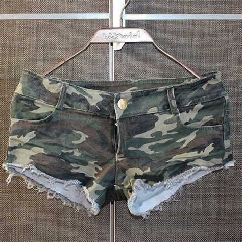 Sexy Women Pants Denim Low Waist Daisy Dukes Camouflage Jeans Short