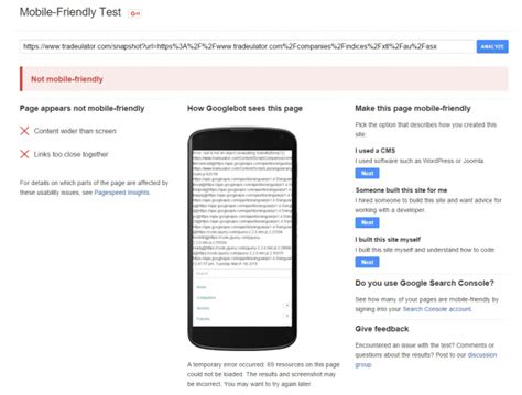Google Fetch Mobile Testing Tools Can T Handle Too Many JavaScript CSS Includes