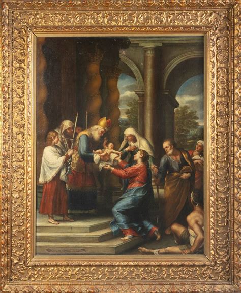 Scuola emiliana secolo XVII Presentazione di Gesù al Tempio