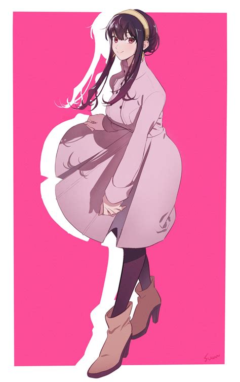 Safebooru 1girl Absurdres Bangs Black Hair Boots Breasts Coat Earrings Full Body Hairband