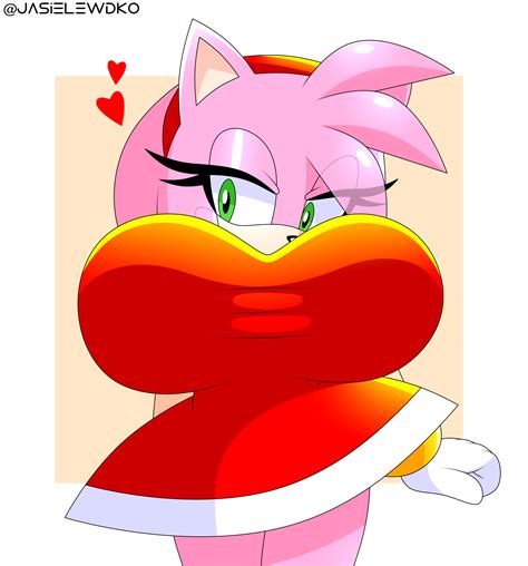 Rule 34 Absurd Res Amy Rose Anthro Bedroom Eyes Big Breasts Breast Expansion Breasts