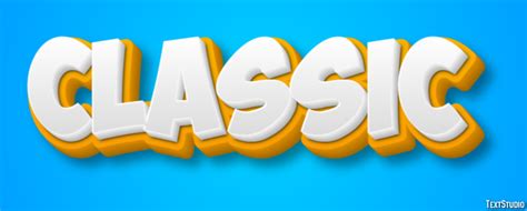 Classic | Yellow White 3D | Text Effect Generator