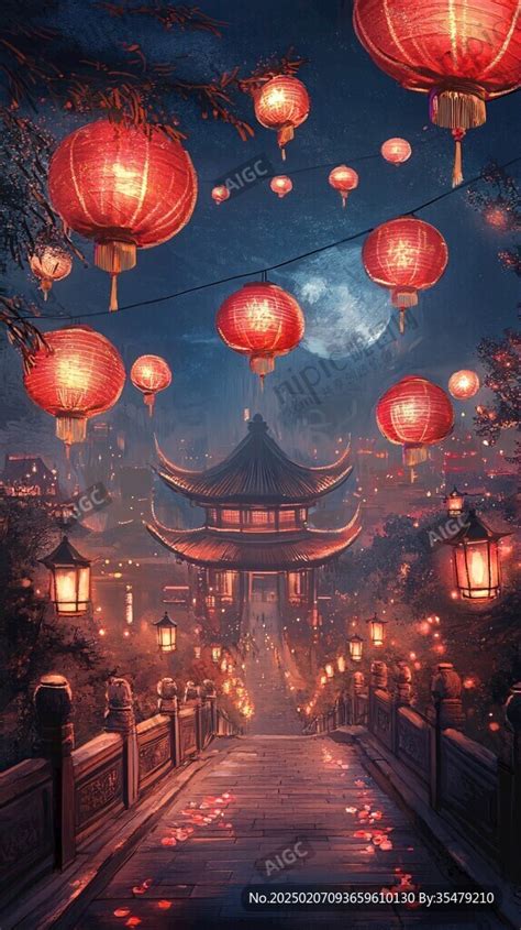 Ai创作图喜庆场景灯笼密布 元宵节赏花灯插画海报 文艺古风灯笼群 梦幻中秋节场景 红灯笼挂亭阁 花灯节插画 唯美灯笼 插画灯笼 看花灯海报 元宵节壁纸 中秋节灯谜背景 红灯笼插画 花灯会插画