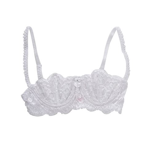 Shirley Of Hollywood Number 324 Size 32 White Chopper Lace Shelf Bra