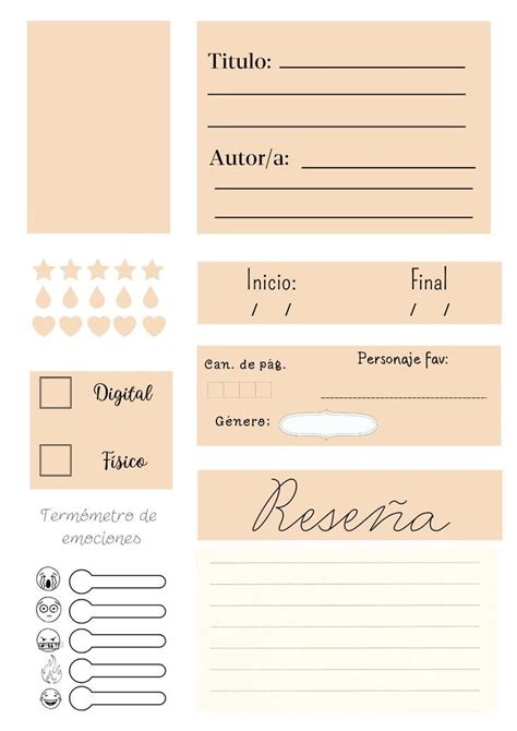 Plantilla de reseña para libros en 2022 Cuaderno de lectura Páginas
