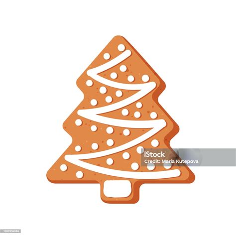 새해 또는 크리스마스 진저 브레드 쿠키 설탕 장식으로 장식 된 조각 된 인물 흰색 배경에 격리된 벡터 스톡 플랫 일러스트레이션 가정 생활에 대한 스톡 벡터 아트 및 기타