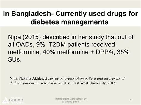 Diabetes Management Bangladesh Scenario By Dr Shahjada Selim Ppt