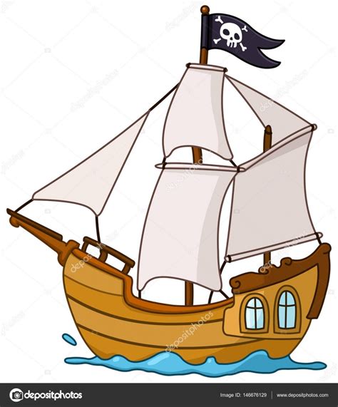 Vector Pirate Ship — Stock Vector © Yayayoyo 146676129