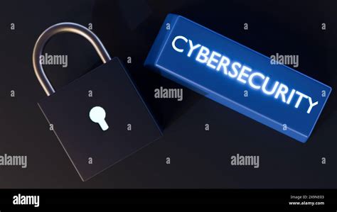 3d Rendering Of A Computer Keyboard With A Padlock Representing Data