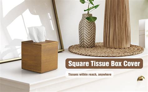 Dreamkey Acacia Wood Tissue Box Cover Square Tissue Box