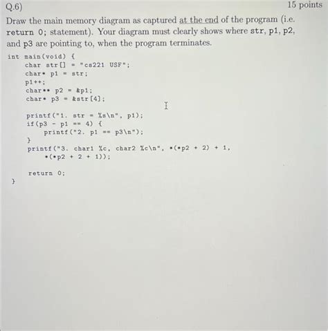 Solved Q Points Draw The Main Memory Diagram As Chegg