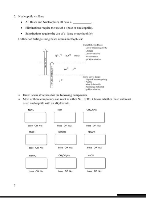Solved 5 Nucleophile Vs Base All Bases And Nucleophiles