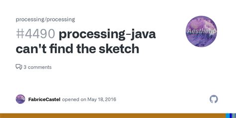 Processing Java Cant Find The Sketch · Issue 4490 · Processing