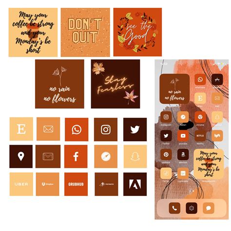 Ios14 Fall Icons Widgets And Backgrounds Etsy