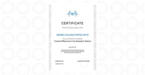 Andrea Juliana Cortés On Linkedin Certificate Of Excellence