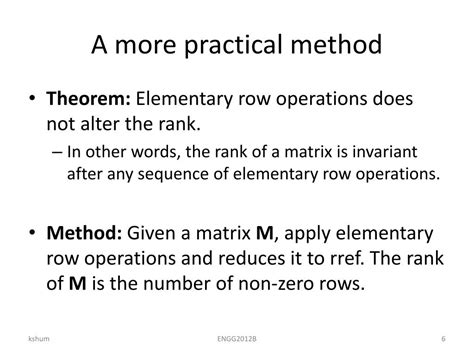 Ppt Engg2012b Lecture 6 Rank And Matrix Multiplication Powerpoint