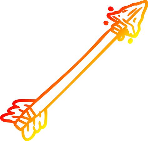 Warm Gradient Line Drawing Of A Primitive Arrow 45249741 Png