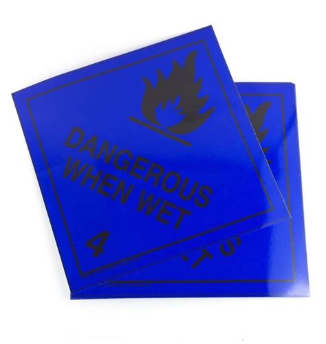Dangerous When Wet Placards Class 43 250mm Buy Online