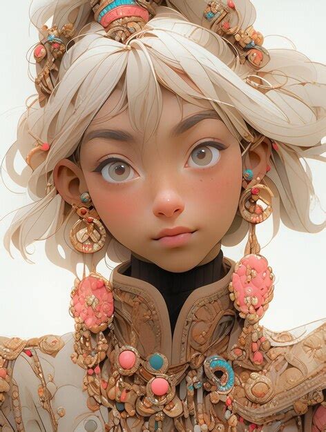Premium Ai Image There Is A Woman With A Very Pretty Hair And A Big