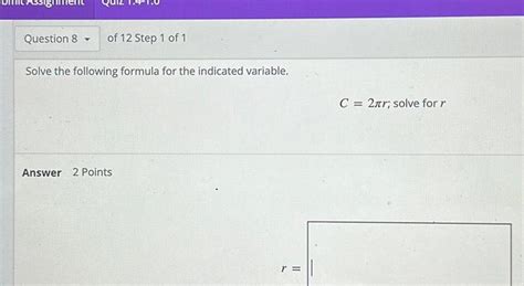 [answered] assign question 8 of 12 step 1 of 1 solve the following kunduz