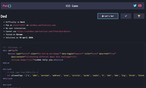 pwnfunction on twitter ⚡️ yo new xss challenge ded