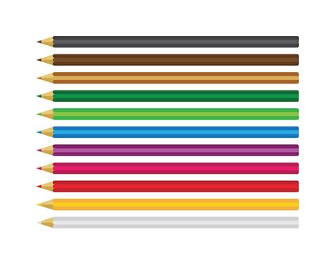 Premium Vector Set Of Colored Pencils On White Background