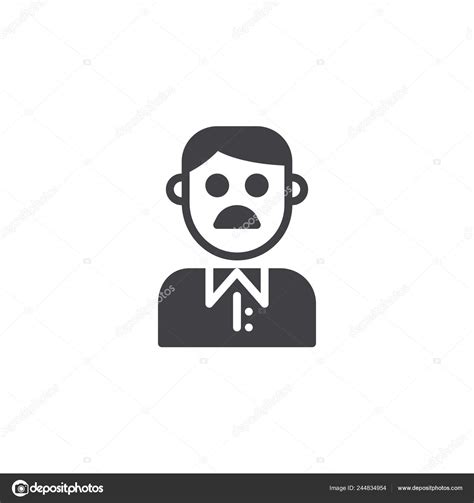 Moustached Man Icon Vector Filled Flat Sign Solid Pictogram Isolated