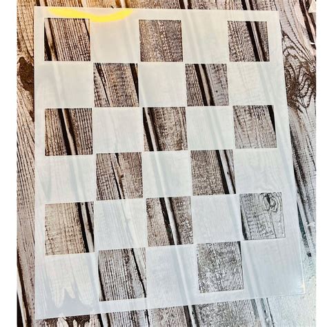 Checkered Stencil Glowforge Shop