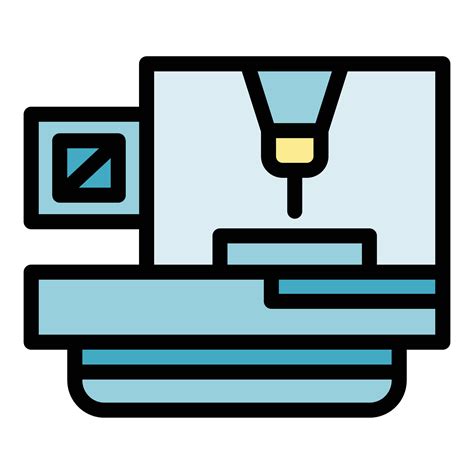 Metal Cnc Machine Icon Vector Flat 26605127 Vector Art At Vecteezy