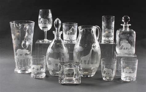 Bonhams An Extensive Suite Of Rowland Ward Safari Glassware
